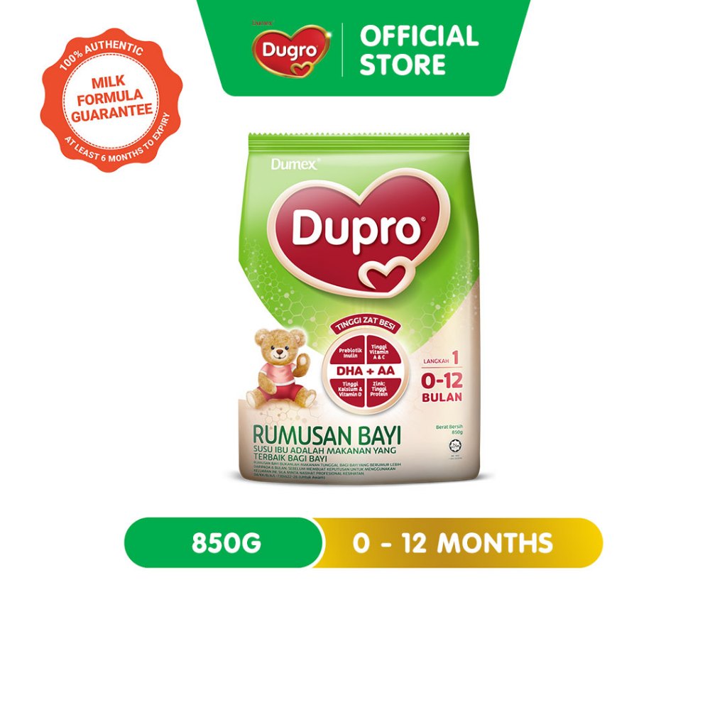 Dumex Dupro Step 1 Infant Milk Formula 0-12 months (850g) (Susu, Milk ...