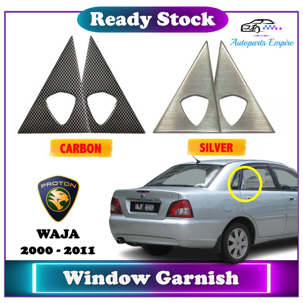 Proton Waja 】 Window Garnish / Triangle Accessories / Silver Carbon ...