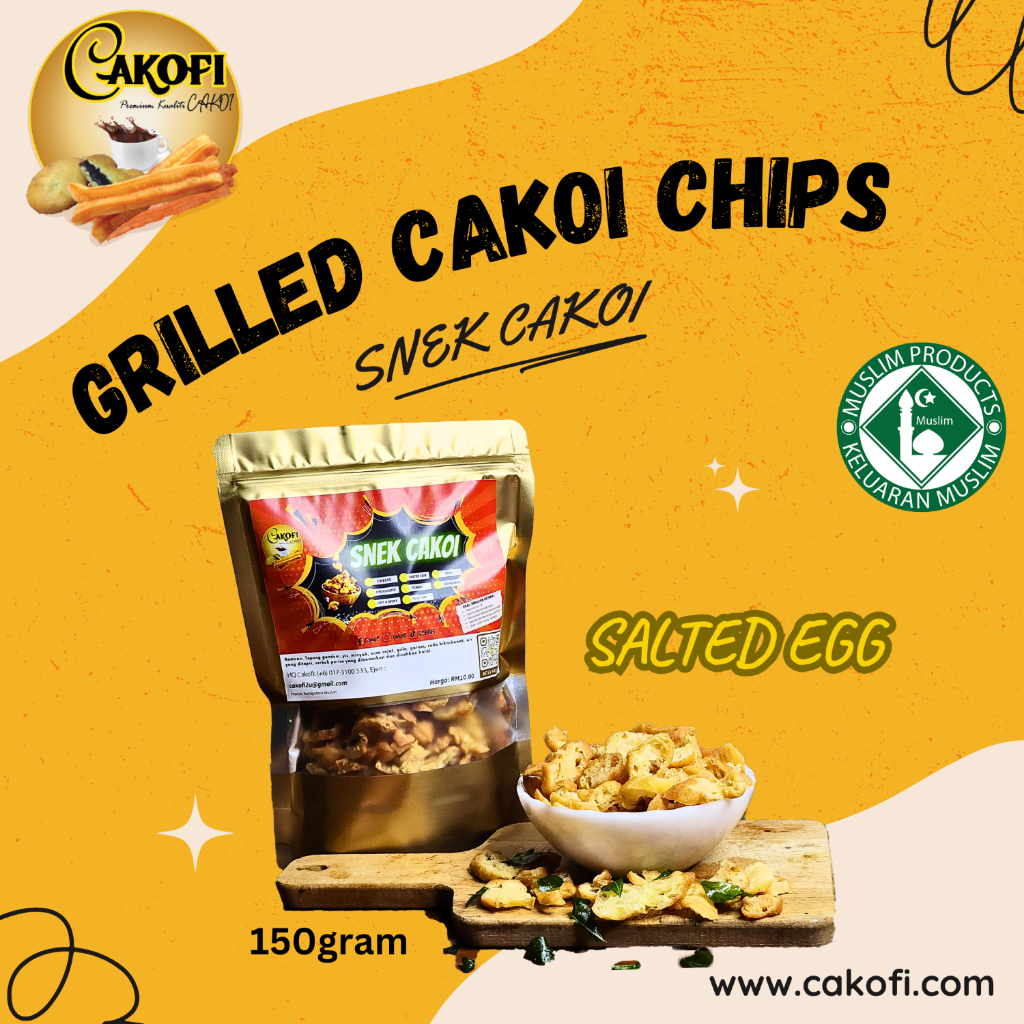 Grilled Cakoi Chips (Kerepek Cakoi Bakar) perisa Salted Egg | Shopee ...