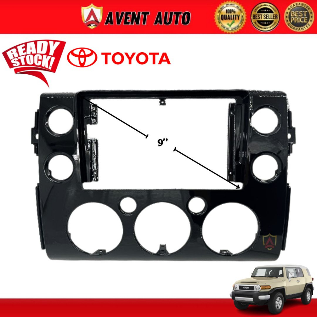 Android Player Casing 9" Toyota FJ Cruiser 2013-2015 (UV Black ...
