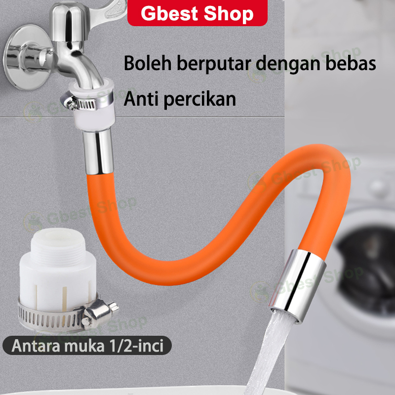 Faucet Extension Hose Bathroom Kitchen Flexible Extender Free Bending ...