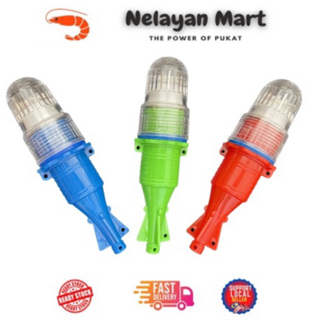 satu bateri led lamp/MARINE FISHING LIGHT/SIGNAL LIGHT SINGLE COLOUR SINGLE FLASH LAMPU LAT ...