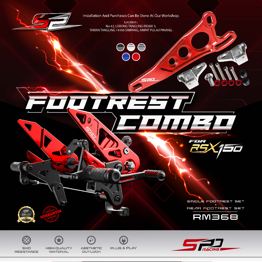 Single Footrest Combo SPD Racing RSX 150 RS-X V2 2025 ( Front Footrest ...