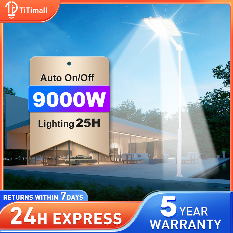 Street Light Solar 9000W Lampu Solar Outdoor Lighting Waterproof Lampu Jalan Solar Auto On/Off ...