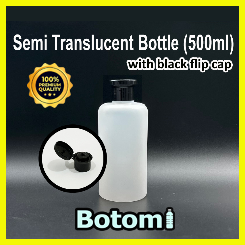 500ml HDPE semi translucent white plastic refillable bottle with cap ...