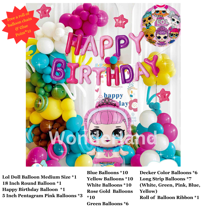 Ready stock Lol Balloon Little Doll Birthday Theme Balloon Birthday ...