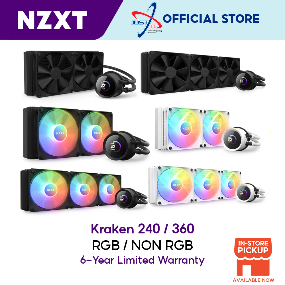 NZXT KRAKEN 240 / 360 RGB 240mm AIO Liquid Cooler with LCD Display ...