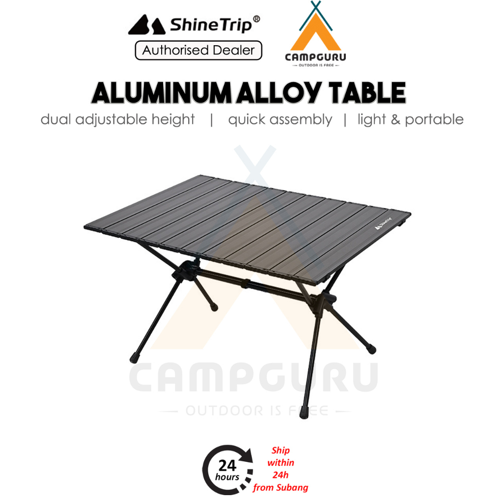 ShineTrip Dual Height Adjustable Aluminum Table A439-H00 Foldable ...