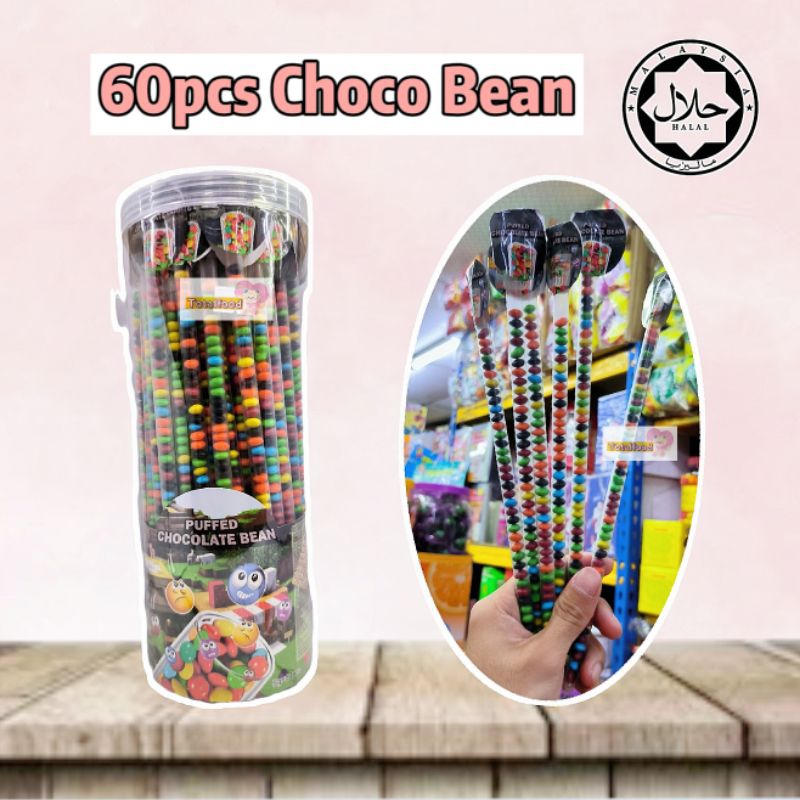 Leanseng Puffed Chocolate Bean long stick candy 60pcs | Shopee Malaysia