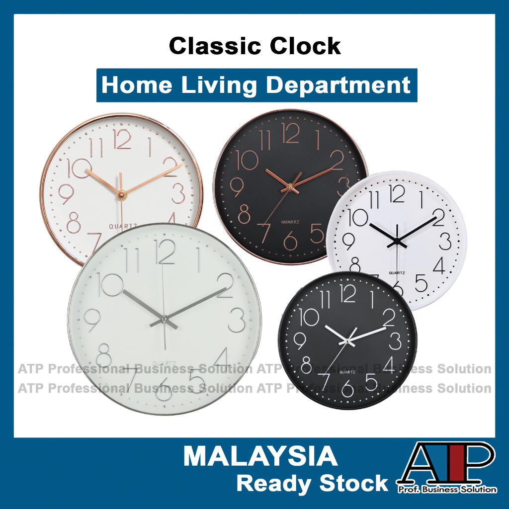 Classic Wall Clock Japan Quartz Movement Modern Silent Jam Dinding ...