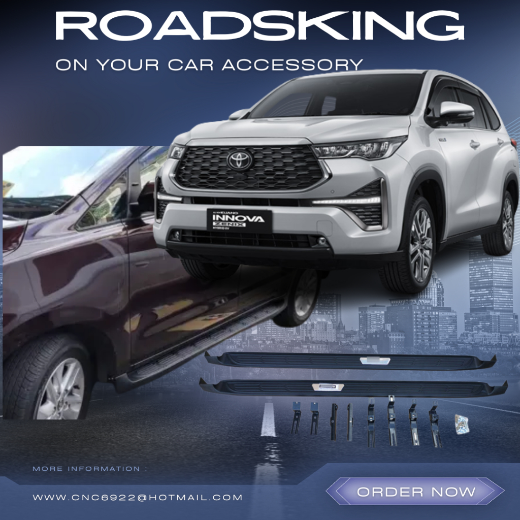 TOYOTA INNOVA ZENIX 2023-2025 WITH SKIRT SIDE STEP PEDAL RUNNING BOARD ...