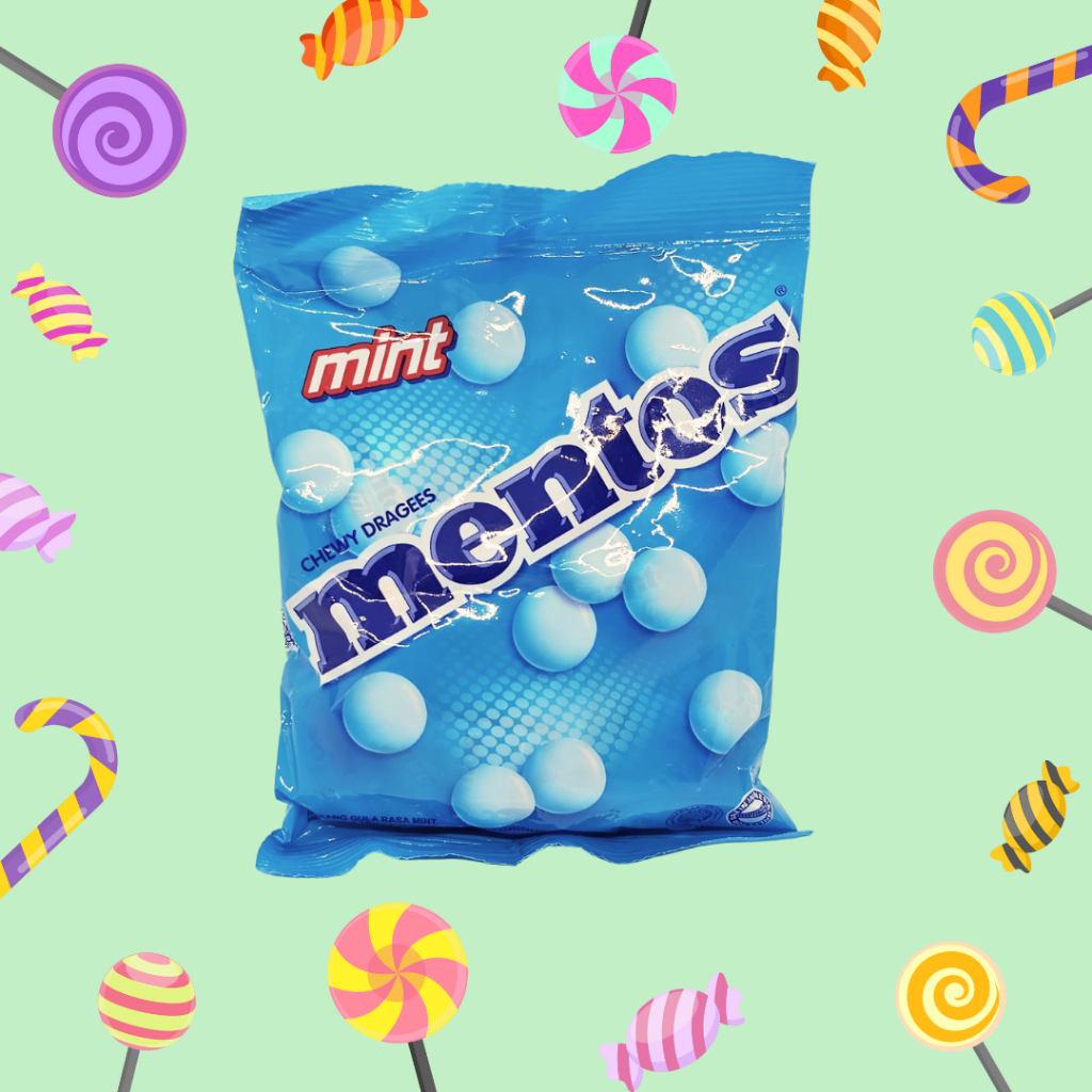 MENTOS (135g / HALAL / Individual Packaging) Chewy Dragees Mint Candy ...