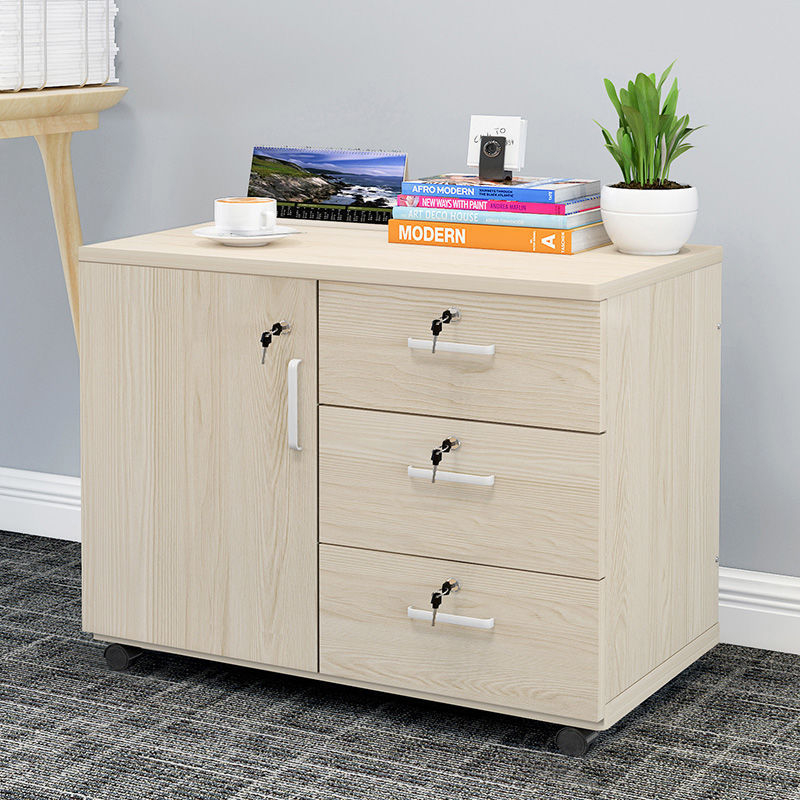 👑Thickened Wooden Office Cabinet Floor Low File Cabinet Drawer with ...