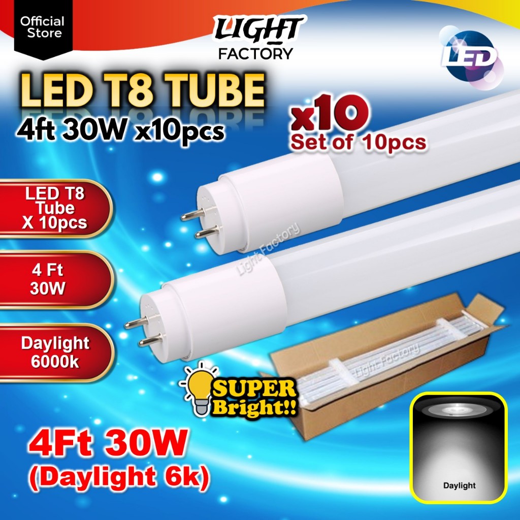 [SET 10pcs] 2ft 4ft 11W 22W 30W 35W LED T8 Casing LED Fitting T8 LED Tube Single/Double 2 feet 4 ...