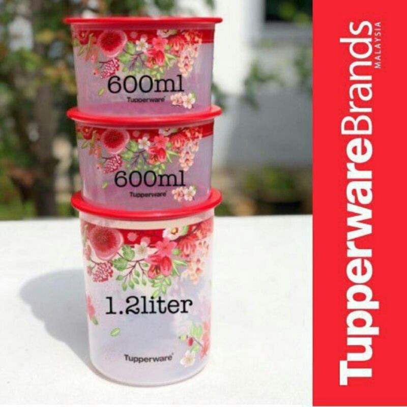 Tupperware Lucky Blooms One Touch Canister Topper balang kuih raya 1.25L 600ML 密封罐子 密封盒子 食物盒 新年年 ...
