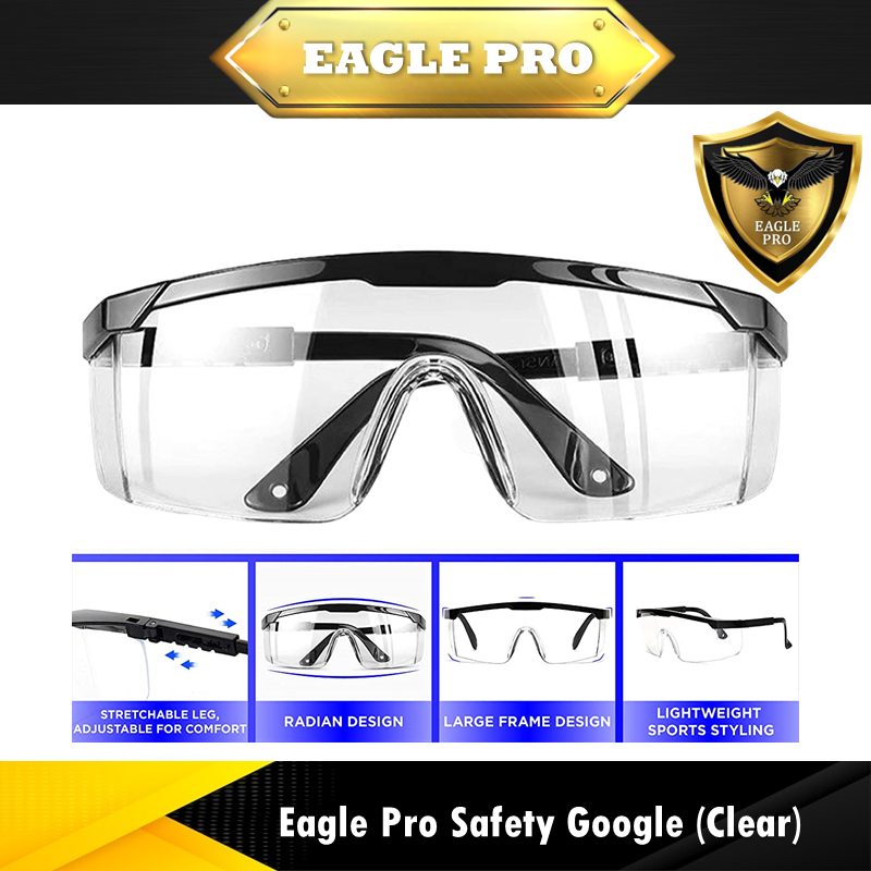 Eagle Pro Cermin Mata Keselamatan Mesin Rumput (Black Safety Glasses ...