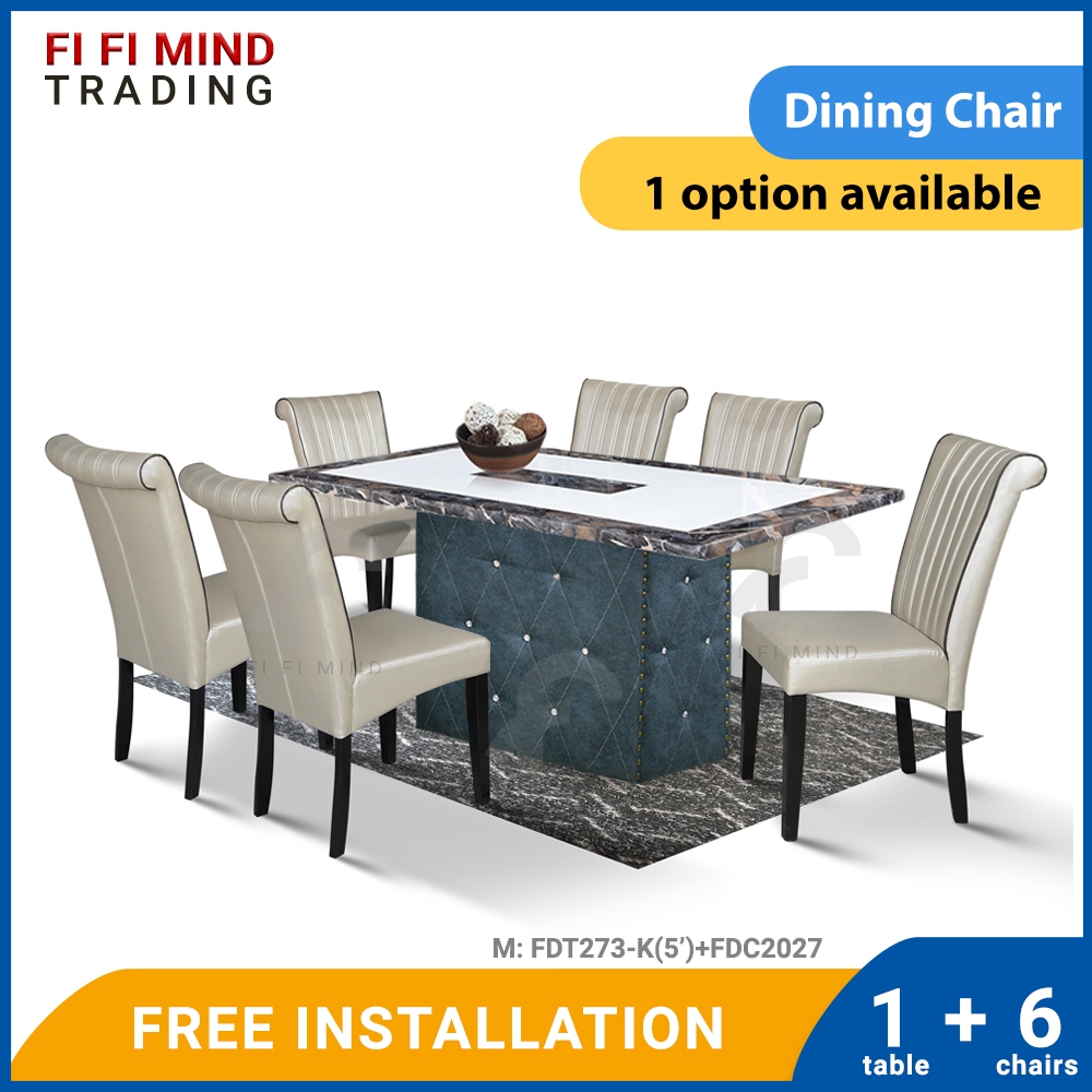 Idis Marble Dining Table Set/ Dining Table 6 Seater/ Meja Makan 6 ...