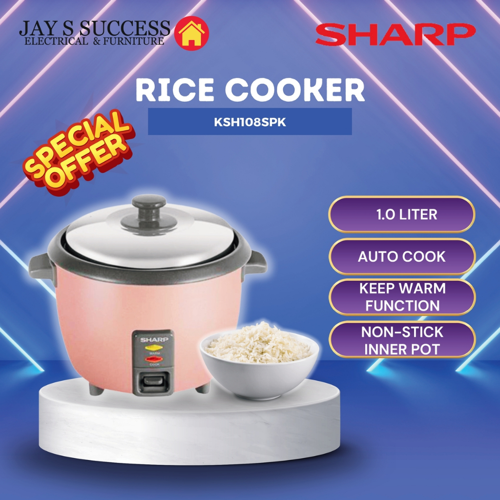Sharp 1.0L Rice Cooker KSH108SPK | Shopee Malaysia