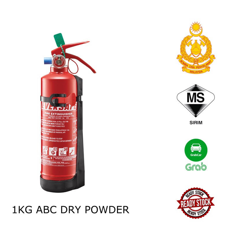 [Max 2units] SIRIM Certified Eversafe 1KG ABC Dry Powder Type Fire ...