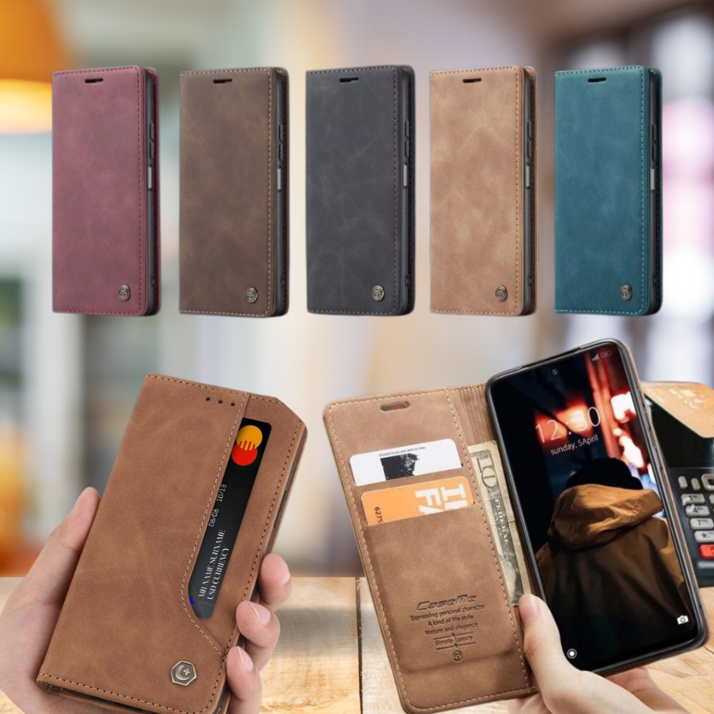 Redmi 12,PRO PLUG 4G/5G Leather Pocket Magnet Flip Case Full Cover ...