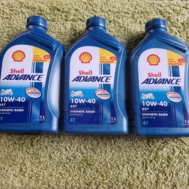 4T Shell Advance AX7 10W-40 Semi Synthetic ENGINE OIL 1 Litre | Shopee ...