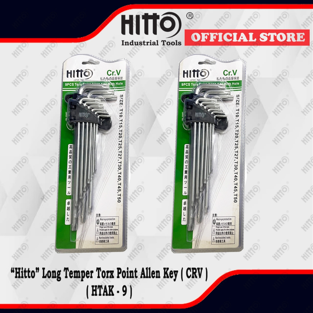 [ HITTO ] 9 Pcs Long Temper Torx /Star Point Allen Key Set (T10 - T50 ...