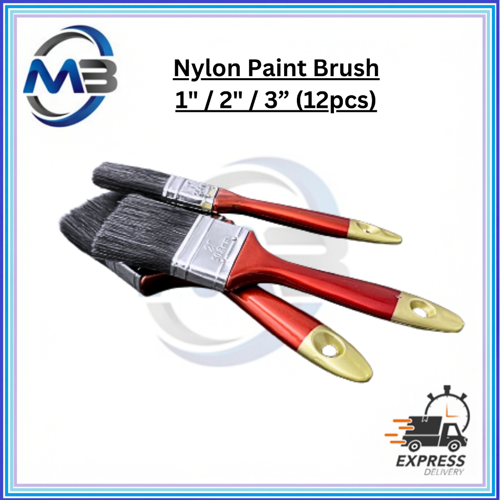 Berus Cat Nylon | Nylon Paint Brush Various Sizes 1” 2” 3” (12pcs ...