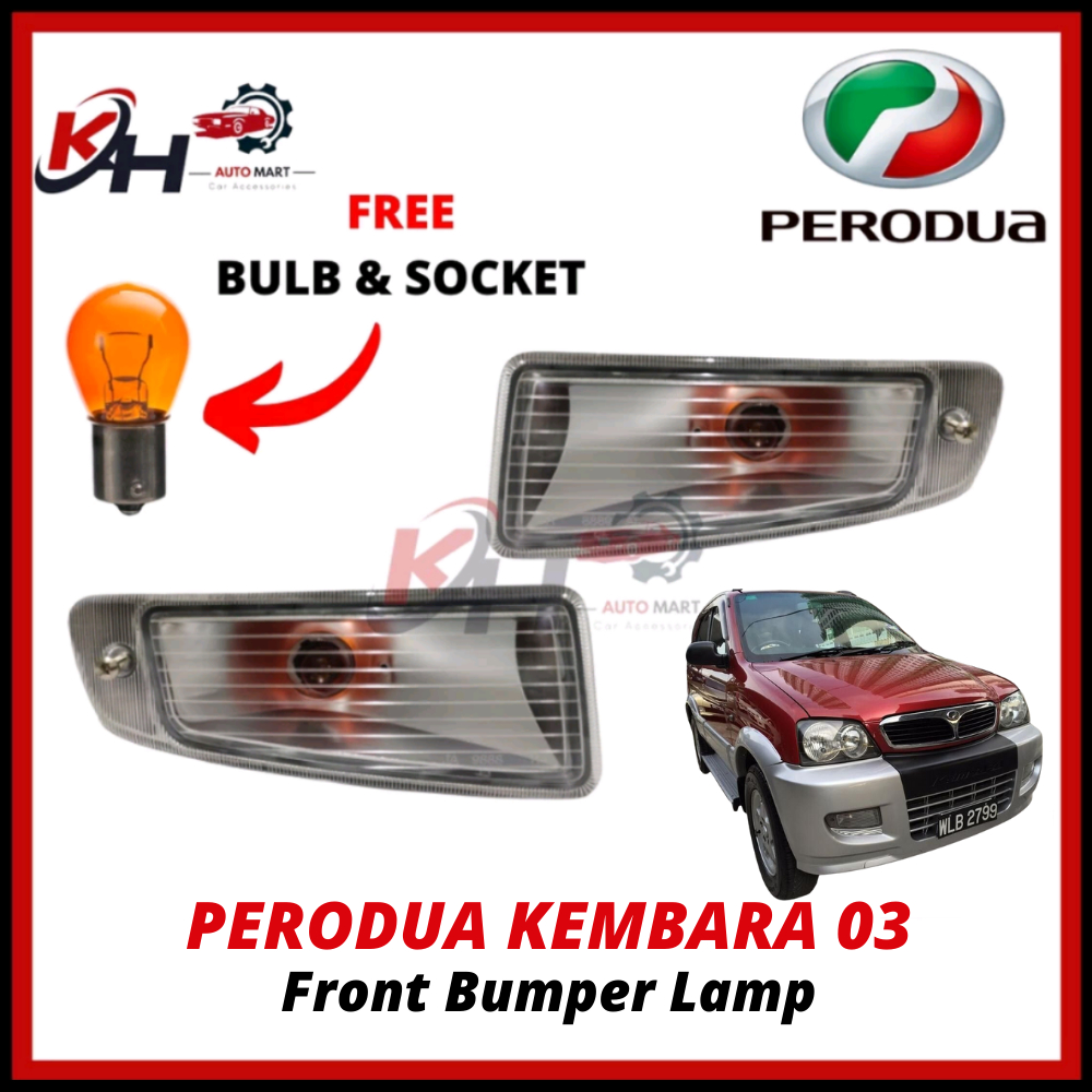 PERODUA KEMBARA 2003 FRONT BUMPER LAMP WHITE ORANGE LIGHT LAMPU BUMPER ...