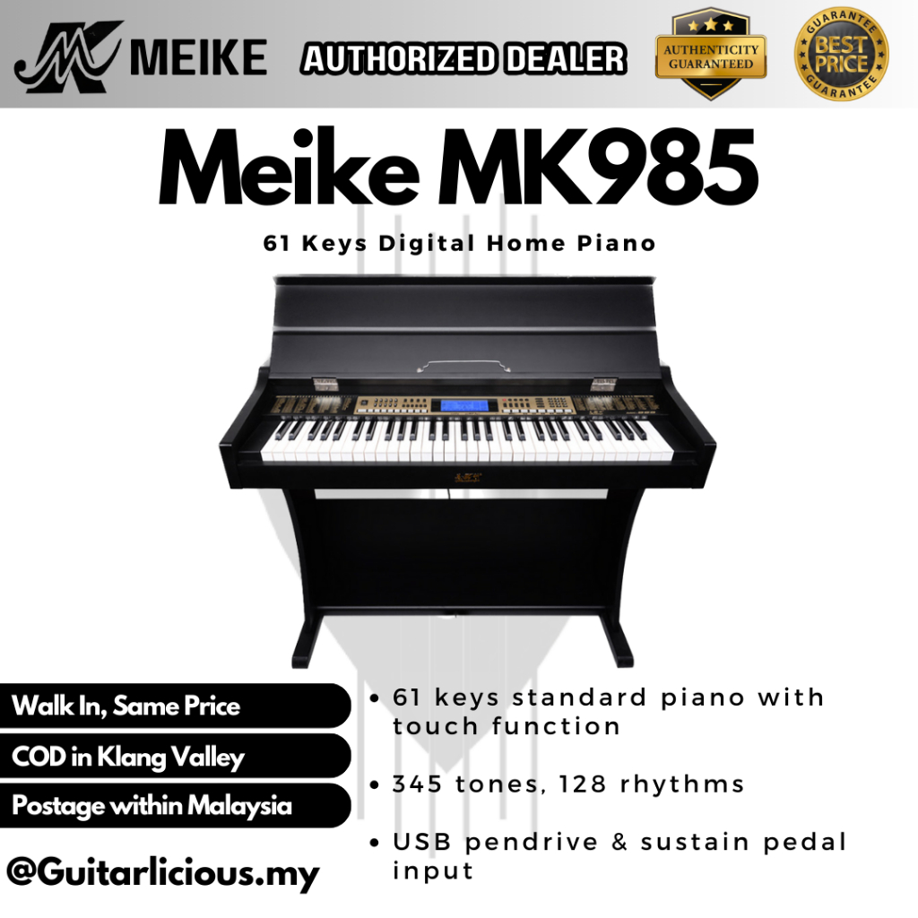 MEIKE 61 Keys Digital Piano with Wood Stand & Cover - ( MK985 / MK-985 ...