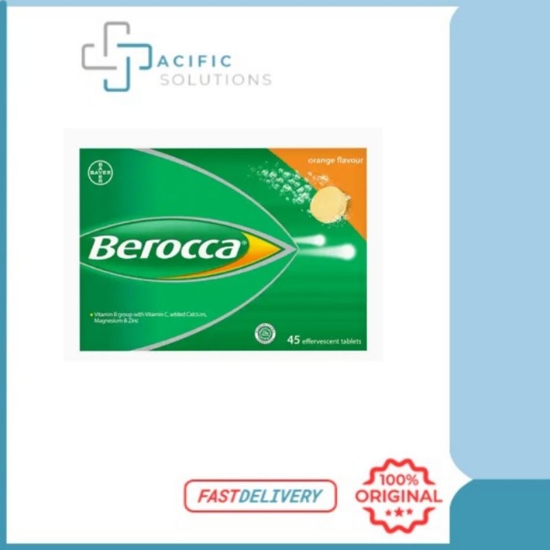 Berocca Vitamin B Effervescent Orange Tablets 45's ORIGINAL WITH BOX ...