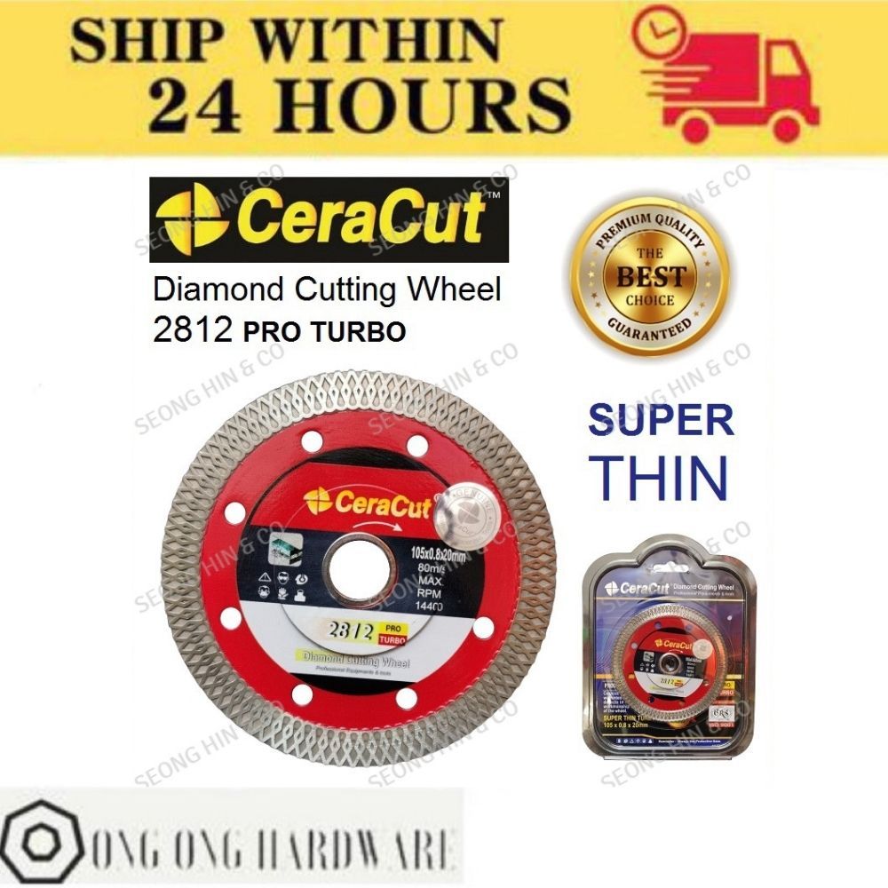 CERACUT 4" Diamond Cutting Wheel 2812 Super Thin TURBO / mata potong ...