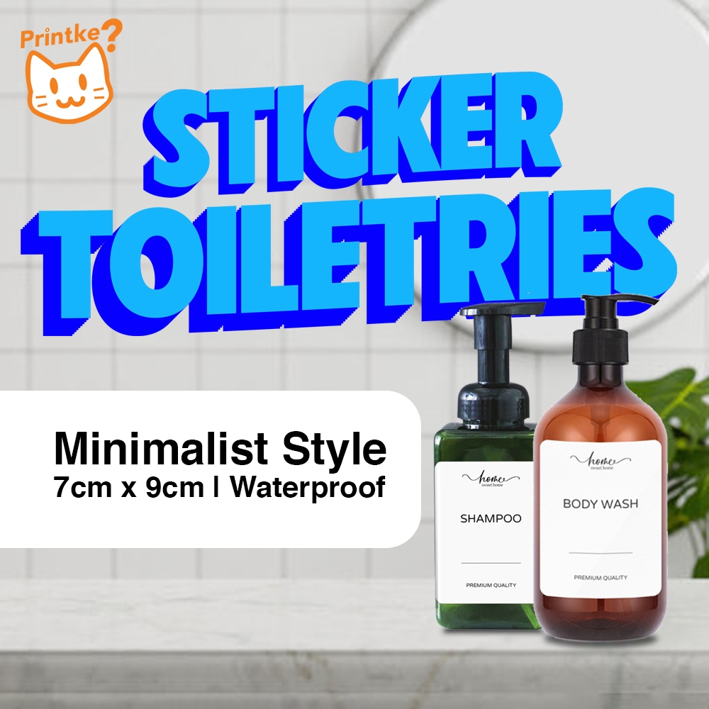 😸Toiletries / Kitchen Sticker😸 Waterproof Bottle Sticker Label Toilet ...