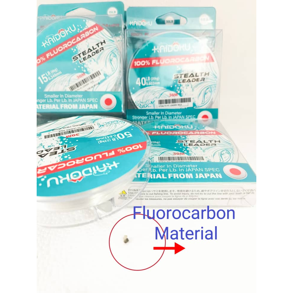 KAIDOKU 100% FLUROCARBON POWER SALT WATER LEADER LINE #30M INVISIBLE IN ...