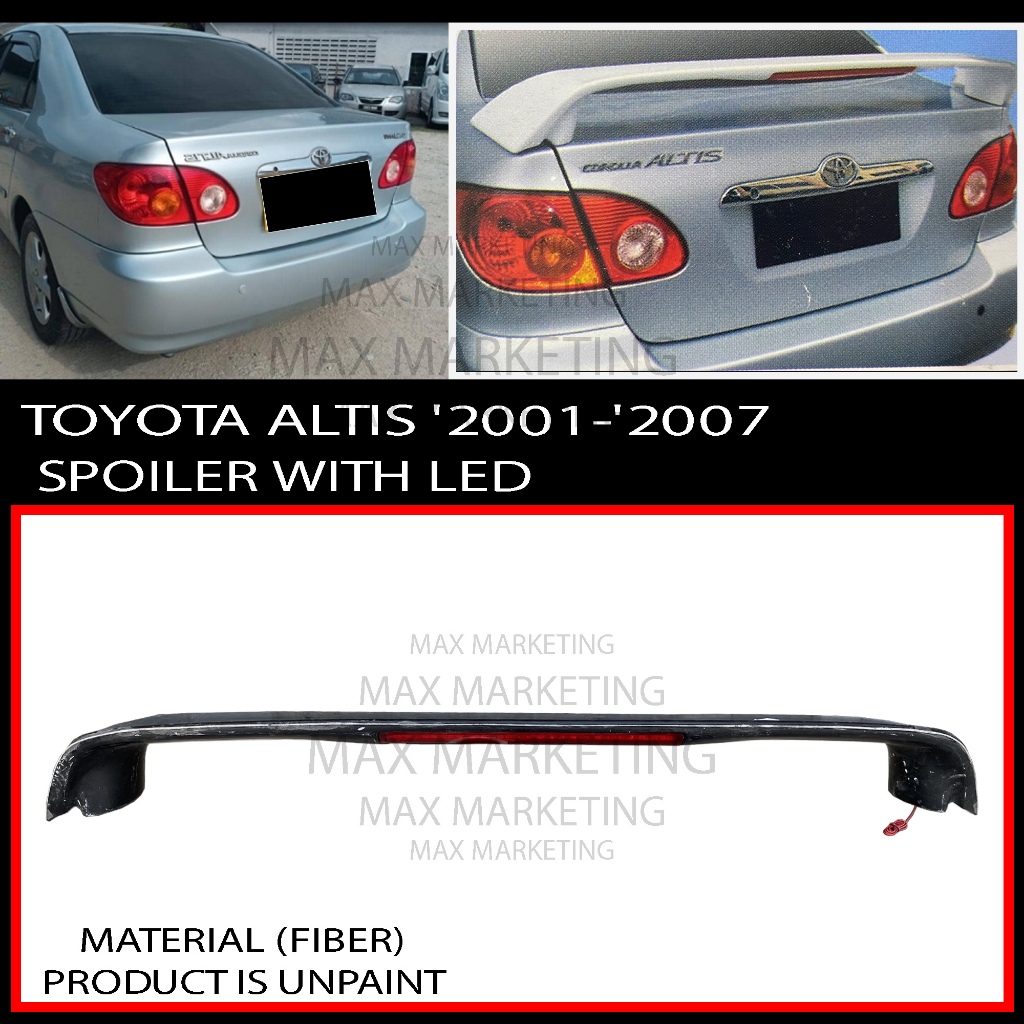TOYOTA ALTIS '2001-'2007 SPOILER WITH LED | Shopee Malaysia