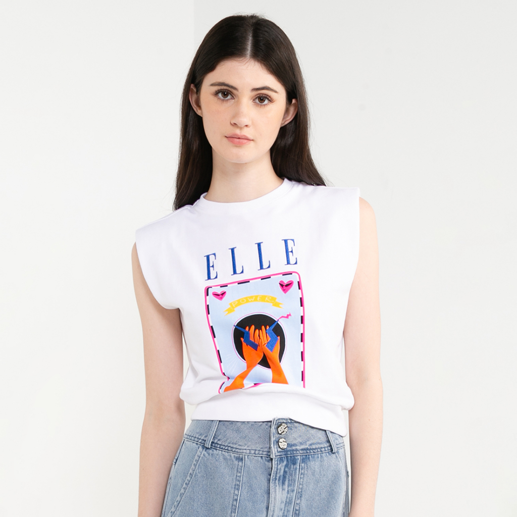 ELLE Leisure The Wonder Collection: Power Is In Your Hand Graphic Top ...
