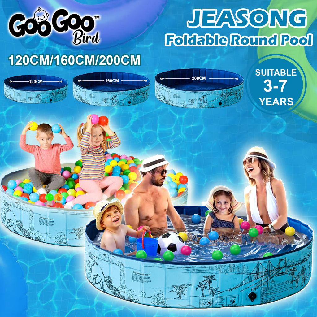 JEASONG Multi Layer PVC Foldable Round Swimming Pool Kiddie Pool Ball ...