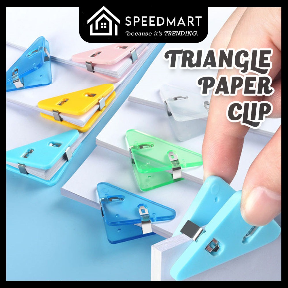 1pc Transparent Triangle & Square Test Paper Clip Cute Memo Clip Binder ...