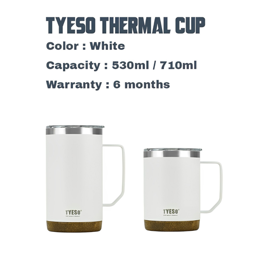 Tyeso Thermal Cup With Handle Grip 530ml/710ml Insulated Flask Vacuum Tumbler Business Office ...