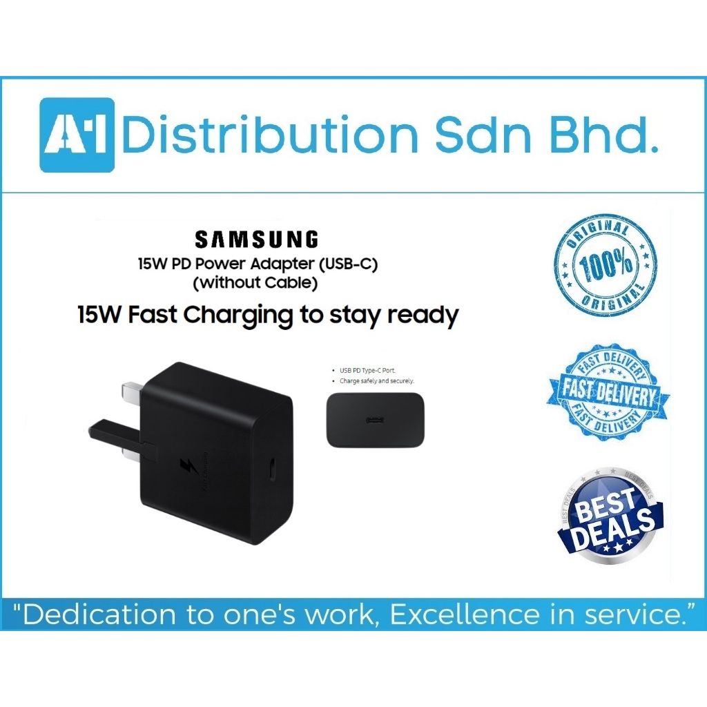 Samsung 15W PD Power Adapter (USB-C) (without Cable) (100% Original SME ...