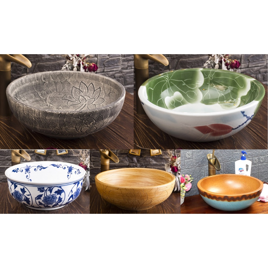 HAND MADE CERAMIC BASIN DEISGNER SRT BASIN ABOVE COUNTER TOP ART SINK ...