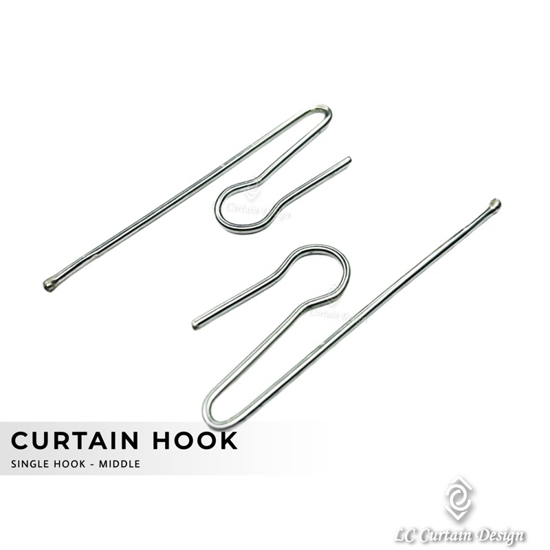 [ LC Curtain Design ] 12pcs Cangkuk Langsir Besi Cangkuk Single Tengah ...