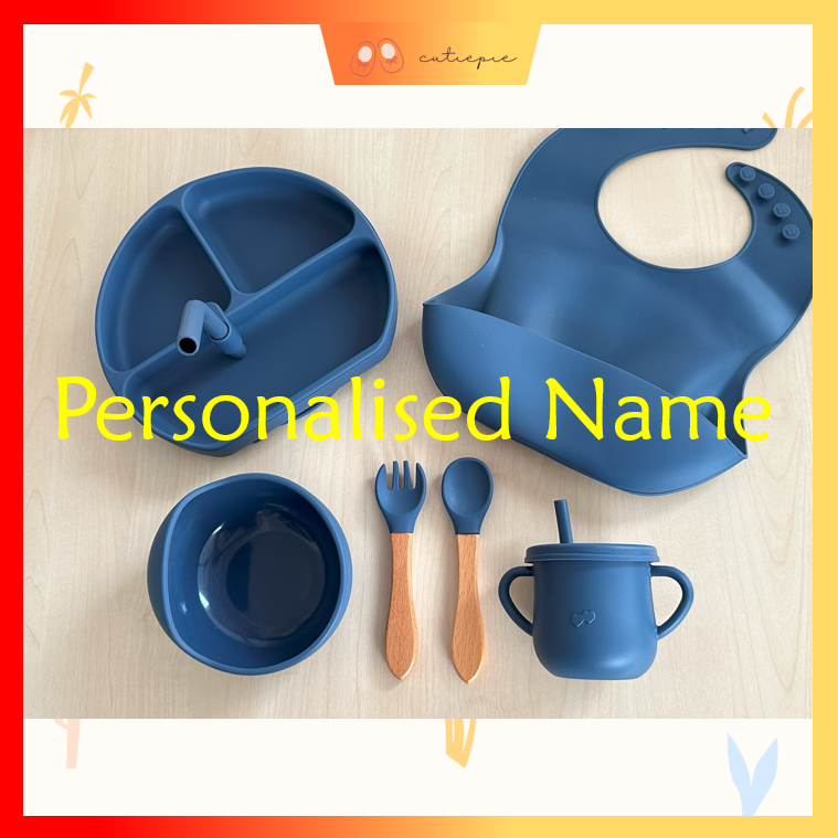 🔥READY STOCK🔥Personalised Name Baby Silicone Feeding Food Grade Suction ...