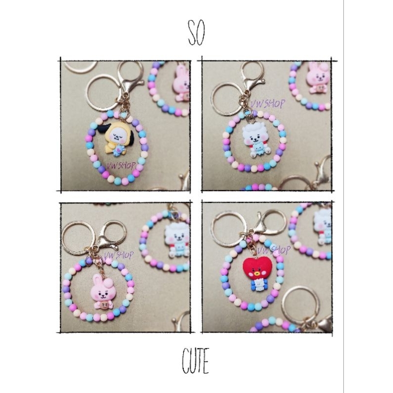 Bts keychain BT21 keychain random 1pcs bag keychain & bt21 cream glue ...