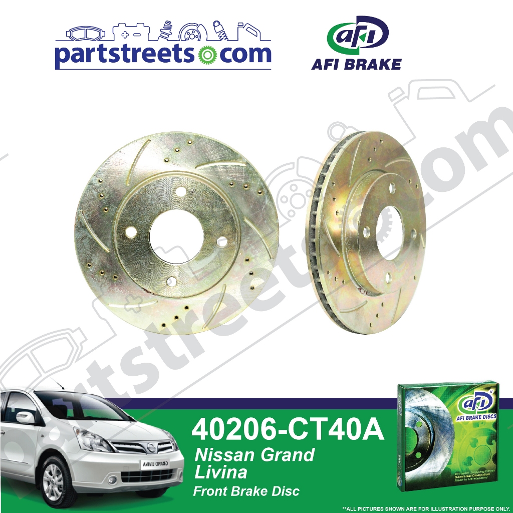 Afi Brake Front Disc Rotor - Nissan Grand Livina - 40206-CT40A (1 set ...