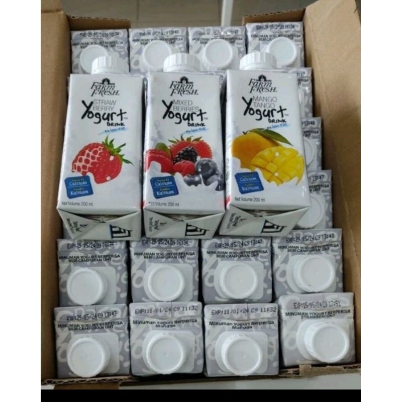Farm Fresh UHT Yogurt Mango, Strawberry, Mixedberry 200ml x 24(carton) | Shopee Malaysia