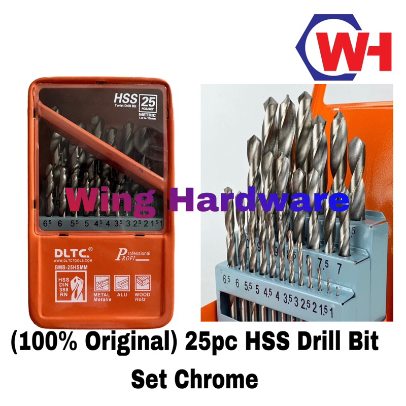 (100% Original) HSS Drill Bit Set Chrome 25pc/set (MM) | Shopee Malaysia