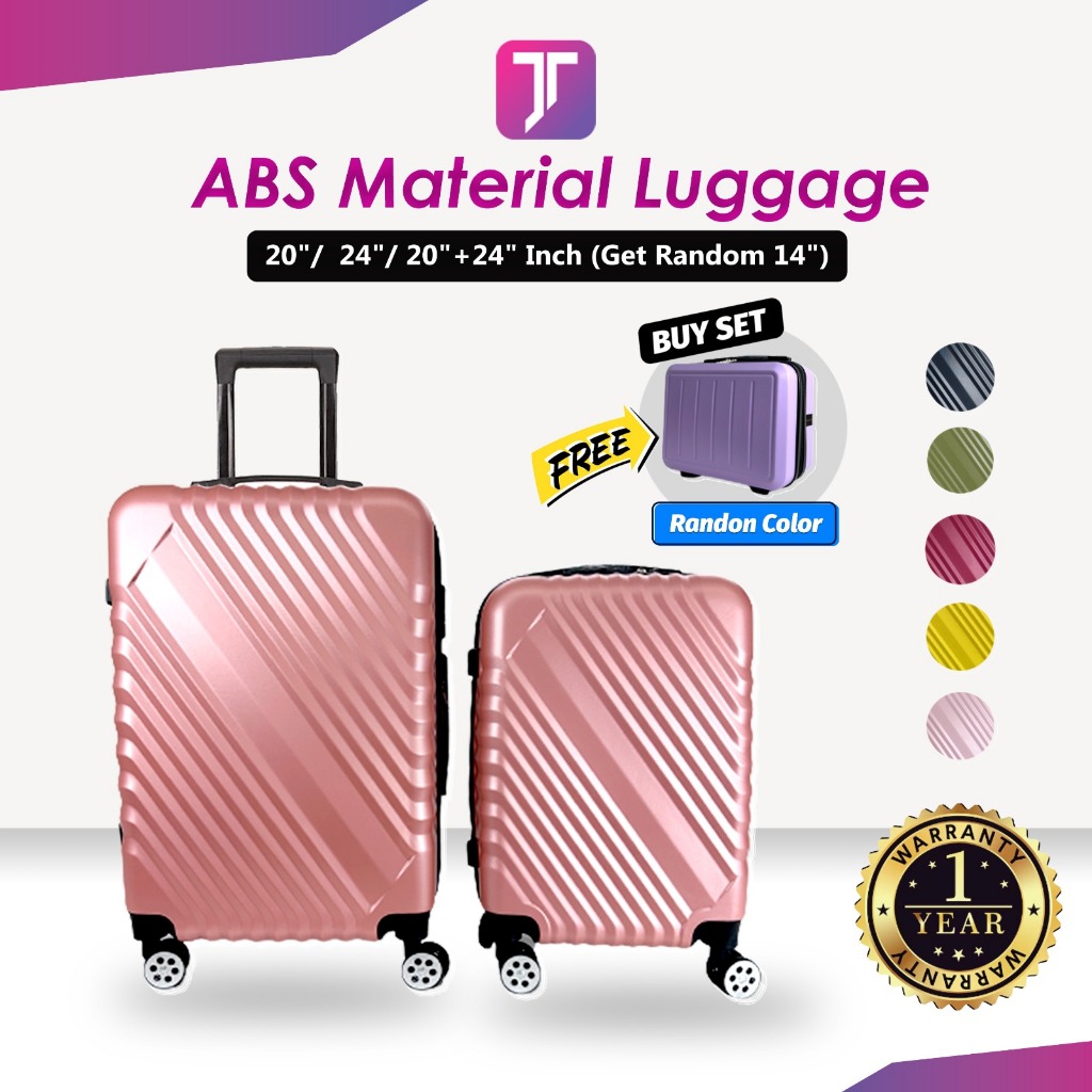 Jtravel Diagonal Stripes ABS Luggage 20Inch/24Inch/20”+24“+（14” Random ...