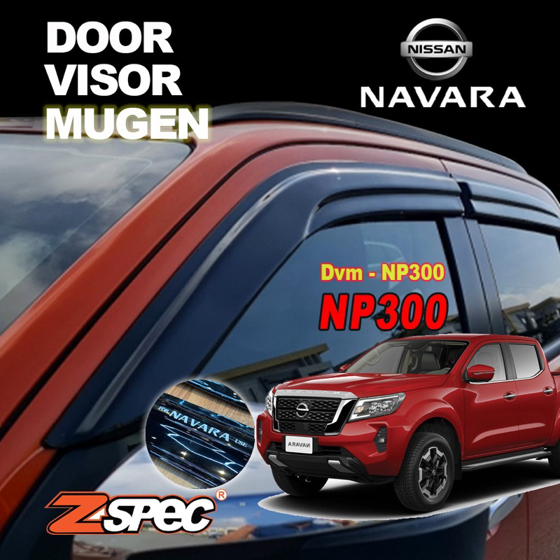 Nissan navara Np300 Door Visor Mugen Style Air Press Deflector Vent ...