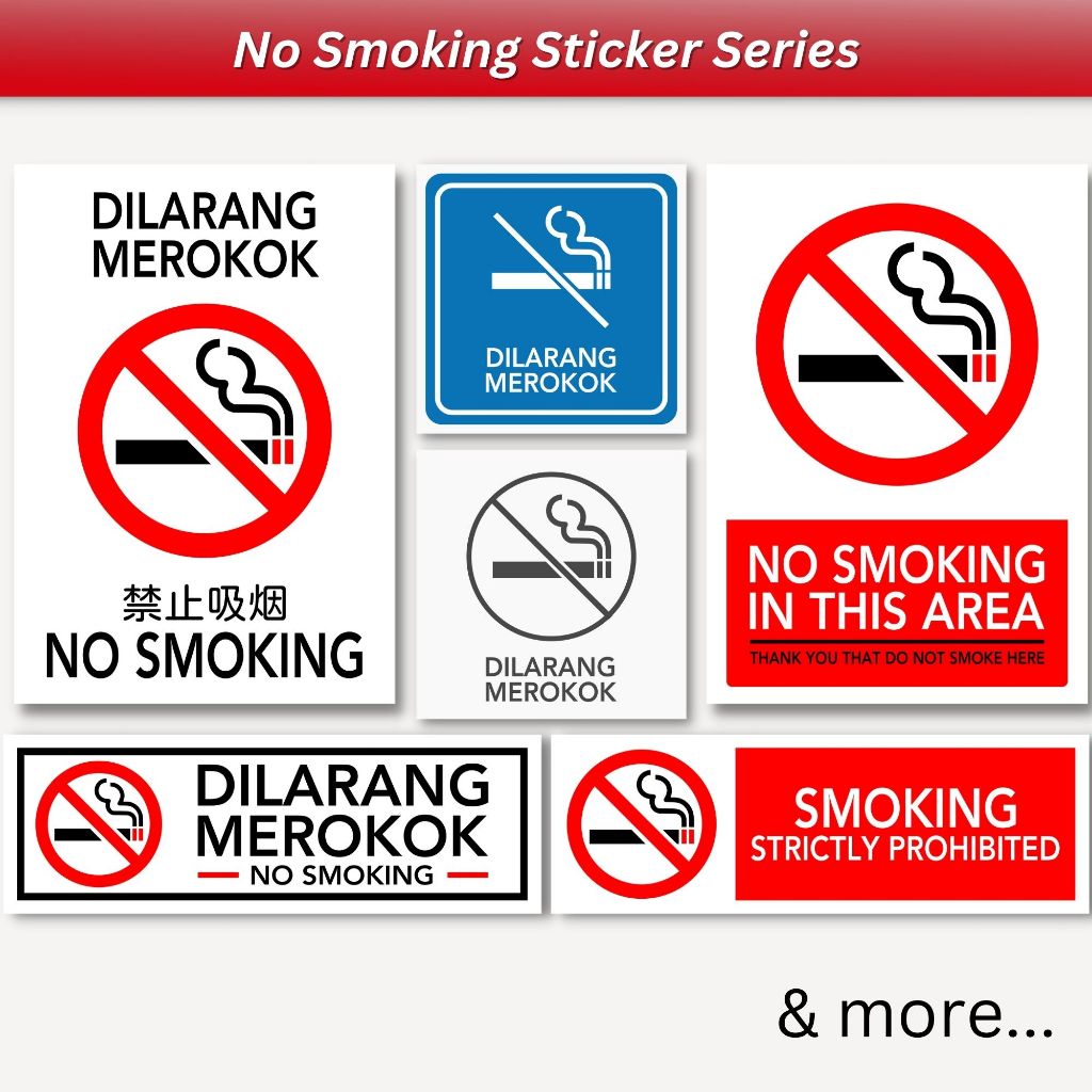 No Smoking Self Adhesive Sticker A4 Size | 100mm x 297mm | 148mm x ...