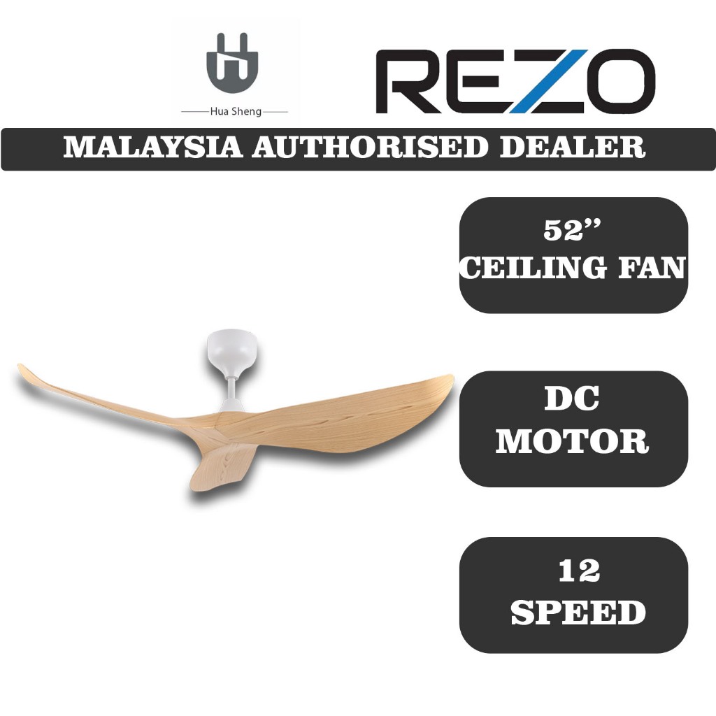 Rezo Kaze Ceiling Fan 52/3B DC Motor 12 Speed (52") | Shopee Malaysia
